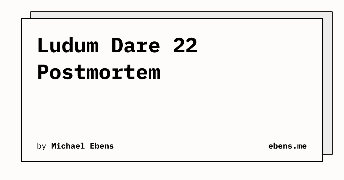 Ludum Dare 22 Postmortem